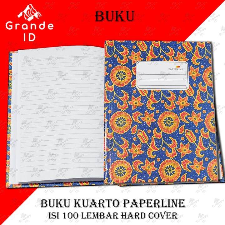 BUKU TULIS KUARTO PAPERLINE ISI 100 LEMBAR HARD COVER | Lazada Indonesia