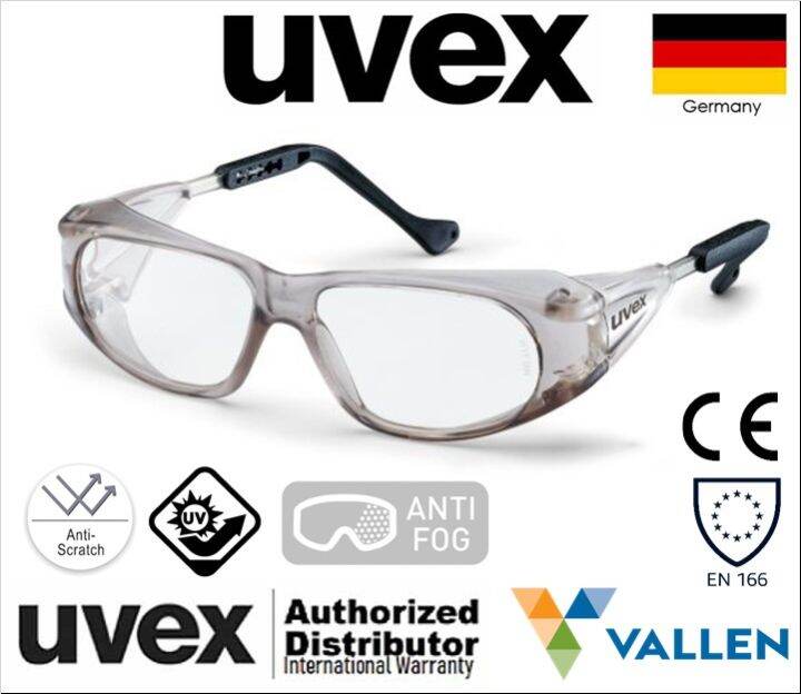 UVEX 9134005 Meteor Safety Spectacle กรอบสีเทาใส Supravision Lens ...
