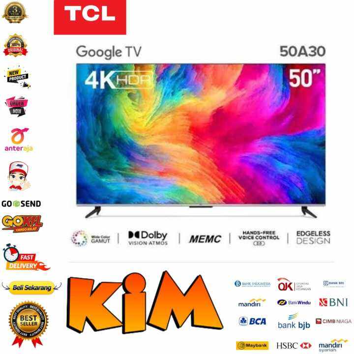 TCL 50A30 LED TV 50 inch ANDROID 11.0 UHD 4K Google TV MEMC AiPQ-Dolby ...