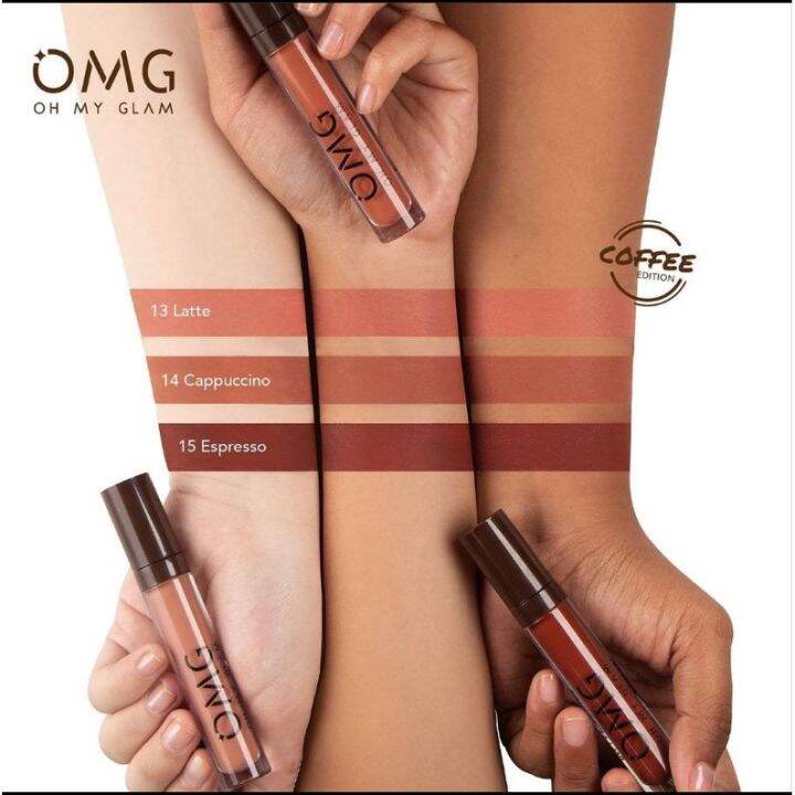 Lip Cream Aroma Kopi - OMG Oh My Glam Matte Kiss Lip Cream Coffee Edition 13 Latte, 14 ...