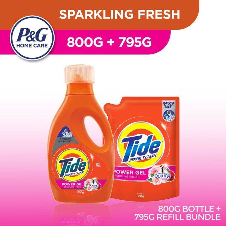 Tide Liquid Sparkling Fresh Liquid Detergent 880g Bottle 795g Refill | Lazada PH