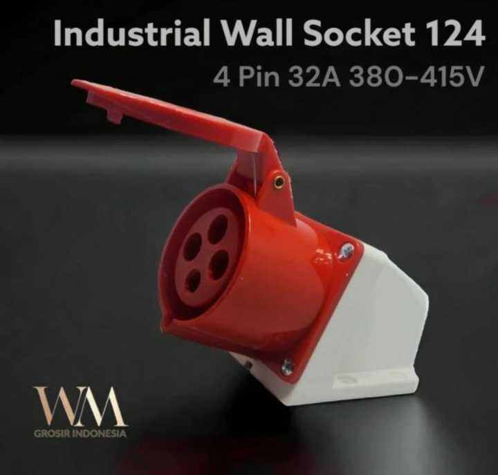 Industrial Wall Socket 124 Surface Mounting Waterproof | Lazada Indonesia