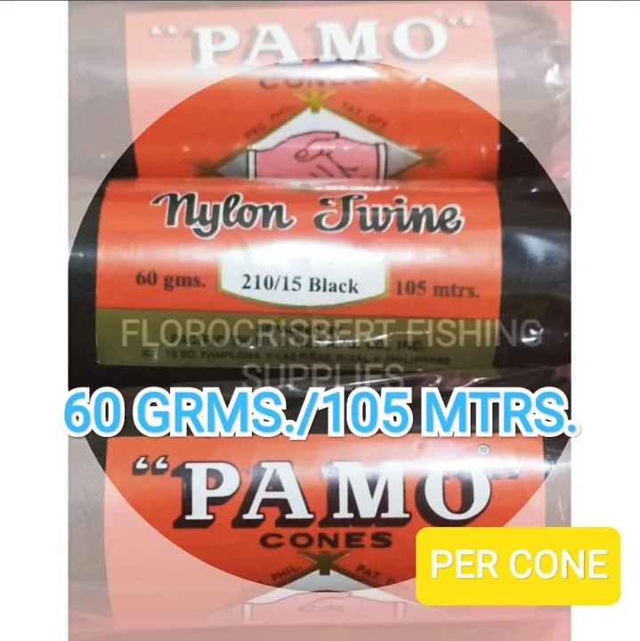 ORIGINAL PAMO NYLON TWINE CONE/THREAD FISHING LINE BLACK 60 GRMS 100 ...