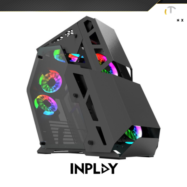 Inplay Thunder 03 Robot Gaming Case | White and Black | MATX Tempered ...