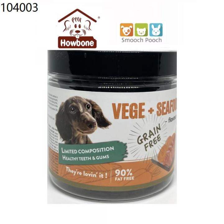 HowBone Dental Stick Vegetable + Seafood Flavor Dog Treats in a 200g ...