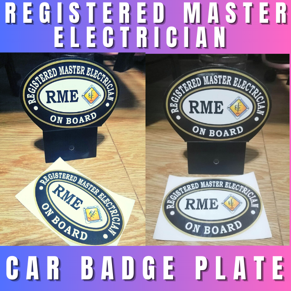 Registered Master Electrician Profession Badge Car Plate Emblem ...