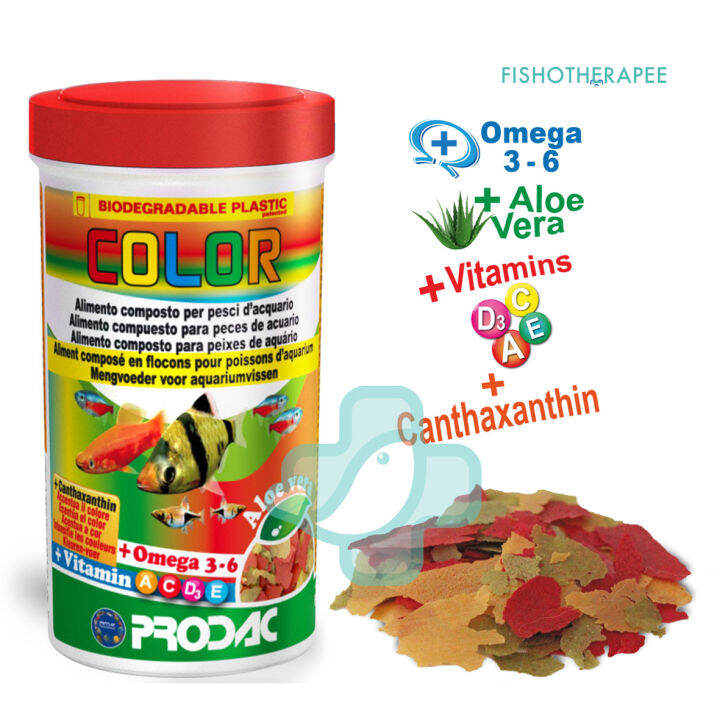 Prodac Color Flakes 20g Aquarium Tropical Fish Food Enhance Colour ...