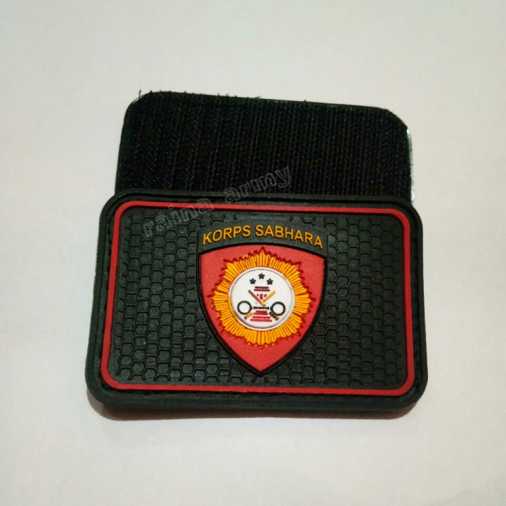 Peath Rubber karet velcro aksesoris perekat karet topi/jaket/tas korps ...