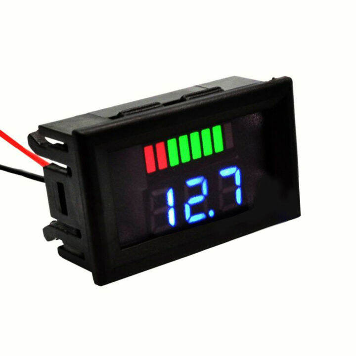 HOTAX Battery Voltage Meter 12V 24V 36V 48V 60V Voltmeter Monitor 8 Level LED Digital Capacity ...