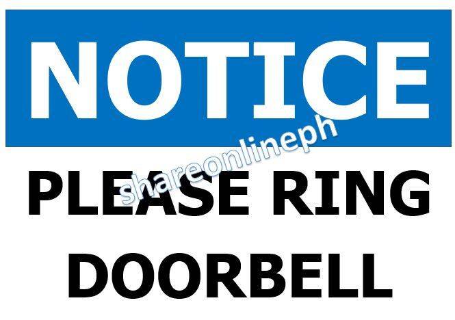 Press Doorbell Laminated Signage Sign Boards Use Doorbell | Lazada PH
