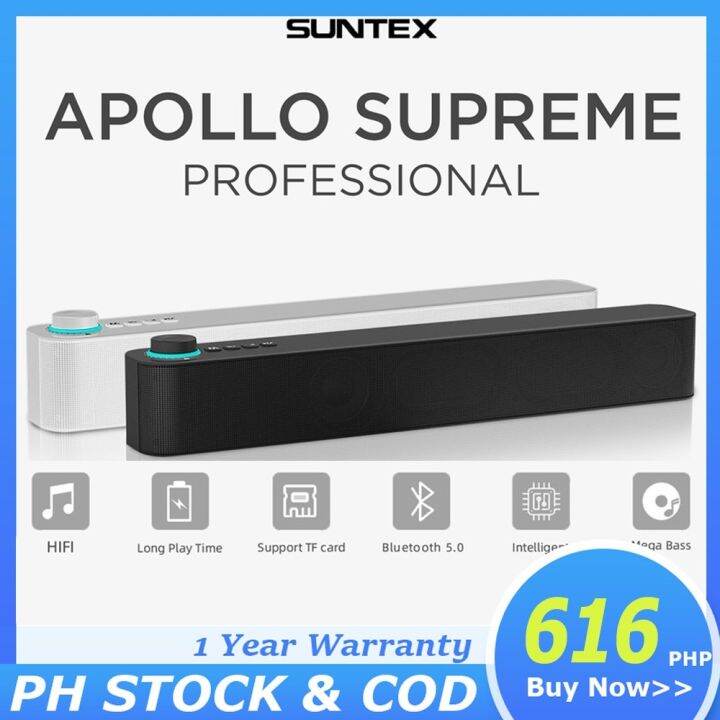 Suntex Apollo Supreme ''Pro'' Bluetooth 5.0 Mini Audio Soundbar Speaker ...