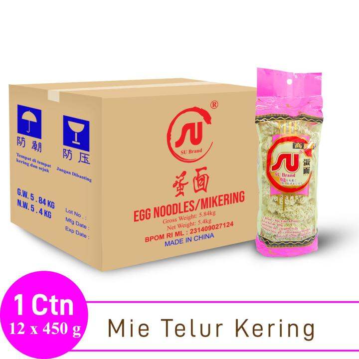 SU Brand Mie Telur Kering Egg Noodle 450g x 1 Dus carton - isi 12 pcs | Lazada Indonesia