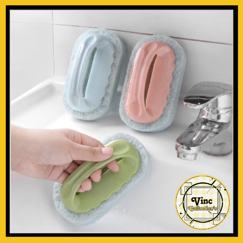 Sikat Spons Gagang Elastis & Lembut / Sikat Spons Penghilang Kerak ...