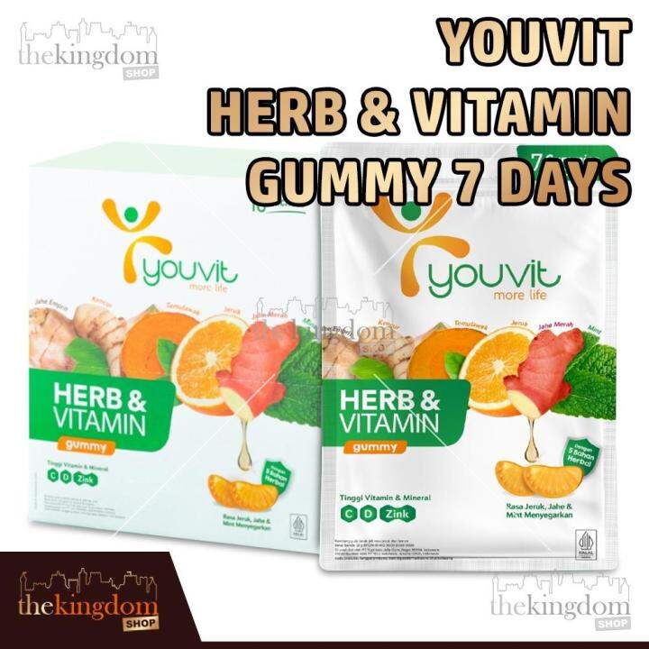 Youvit Herb Vitamin Gummy 7 Days Multivitamin Jahe Merah Daya Tahan ...