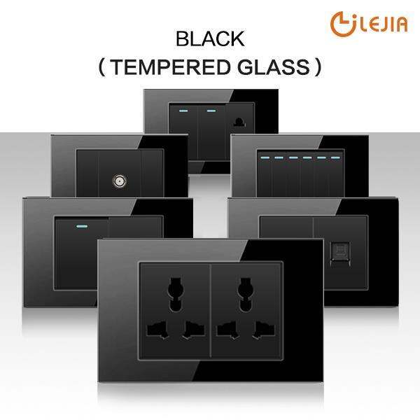 LEJIA outlet socket for wall Light Switch for House Black 15amp ...