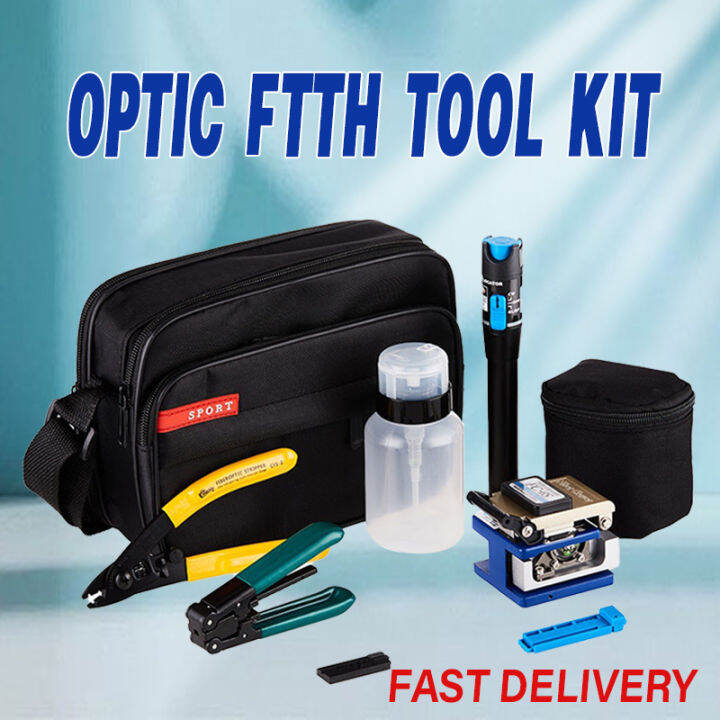 Optical technology toolbox with fiber optic cutter and 1MW visual fault ...