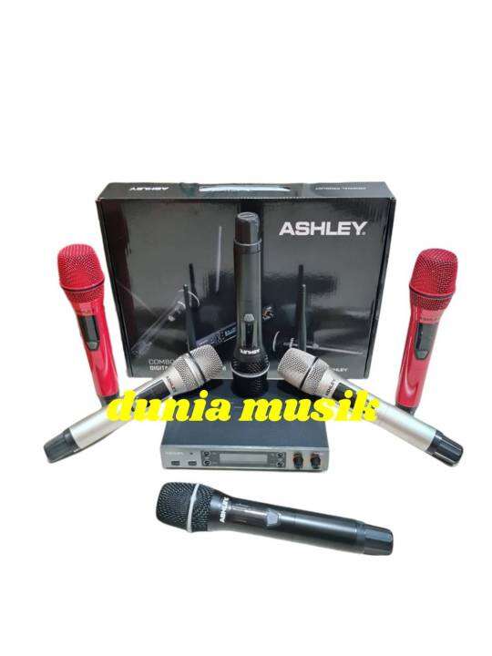 mic wireless ashley model combo warna merah | Lazada Indonesia