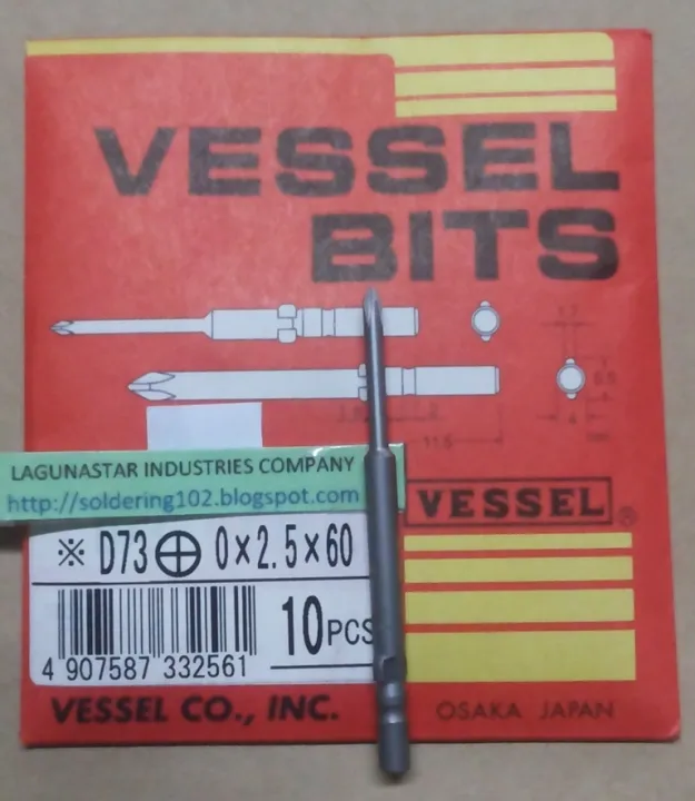 D73 Cross point bit VESSEL D73 +0 X 2.5 X 60 from Japan - 1pack(10pcs) | Lazada PH