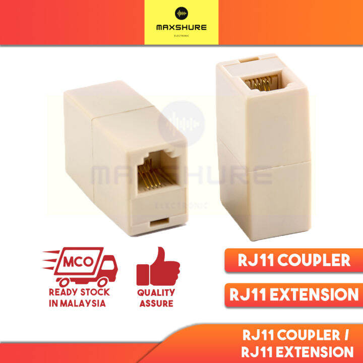 [MaxShure] *COPPER* RJ11 6P4C Telephone Straight Coupler Extension Inline Couplers Female to ...