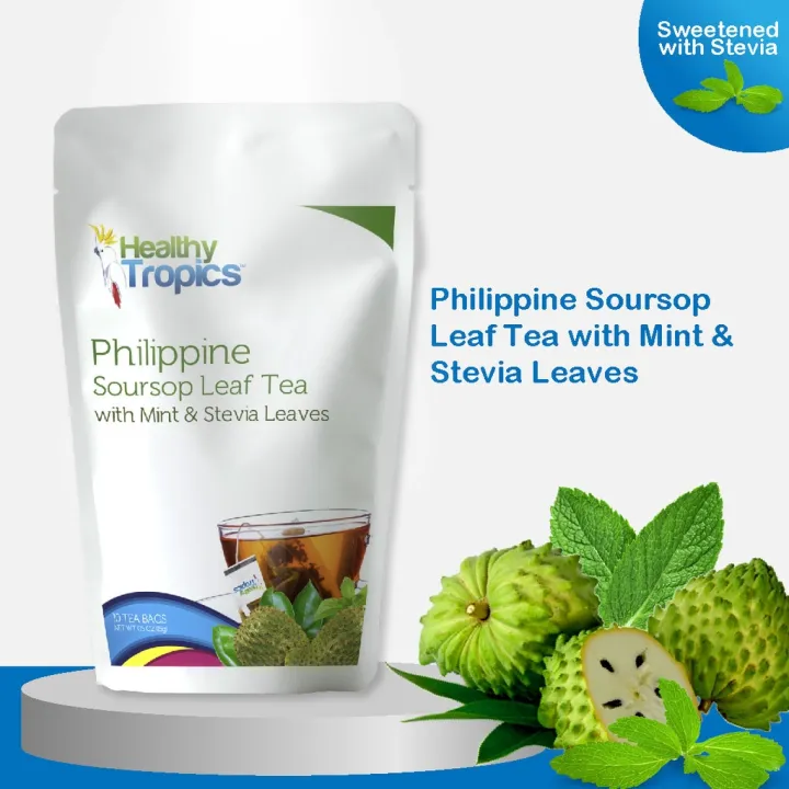 Healthy Tropics Philippine Soursop Leaf Tea with Mint and Stevia Leaves ...