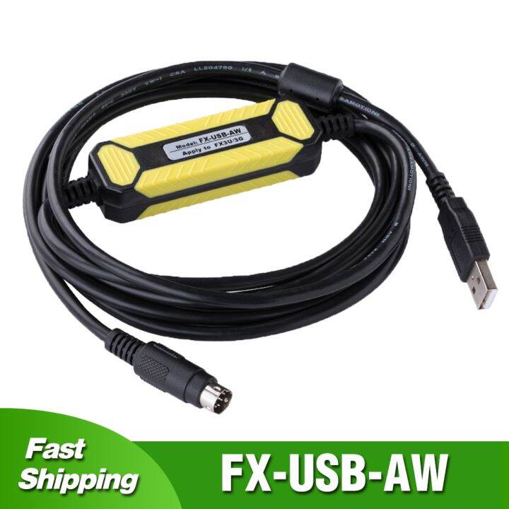 FX-USB-AW Programming Cable For Mitsubishi MELSEC FX Series PLC USB To RS422 Adapter Data ...