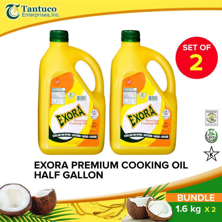 EXORA Premium Pure Coconut Cooking Oil 1.6kg Half Galon 100% ...