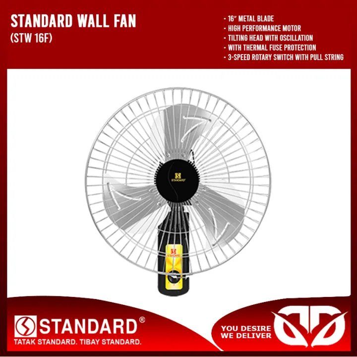 D&D STANDARD 16″ Metal Blade Wall Fan (STW 16F) | Lazada PH