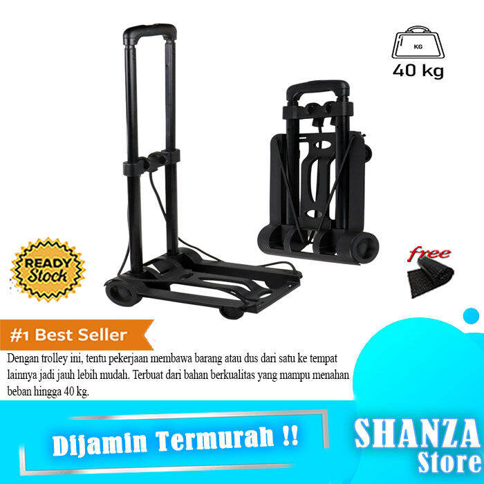 BISA COD - TROLI LIPAT RINGAN - Trolley Mini Galon Koper Lipat Portable ...
