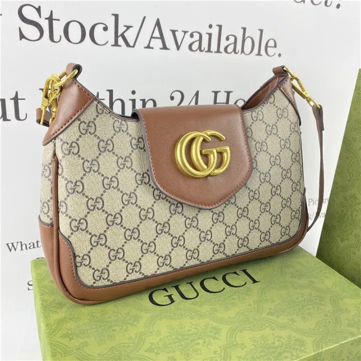 【COD】2สายรัด Gucci กระเป๋าสะพายสำหรับผู้หญิงขายขนาดใหญ่สีน้ำตาล2022 ...