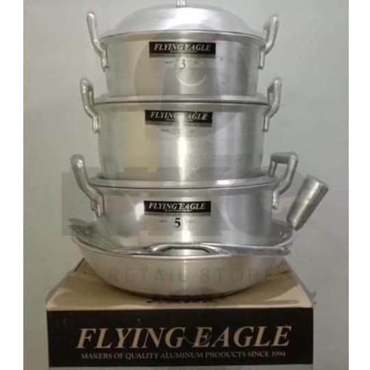 KALDERO Set 1 Sandok, 1 Kawali, 3 Kaldero | Flying Eagle | Lazada PH