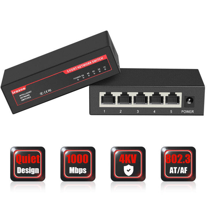 5Ports Gigabit Switch Ethernet 1000Mbps 5 Fast RJ45 Hub Network Switch SOHO Desktop Smart WIFI ...