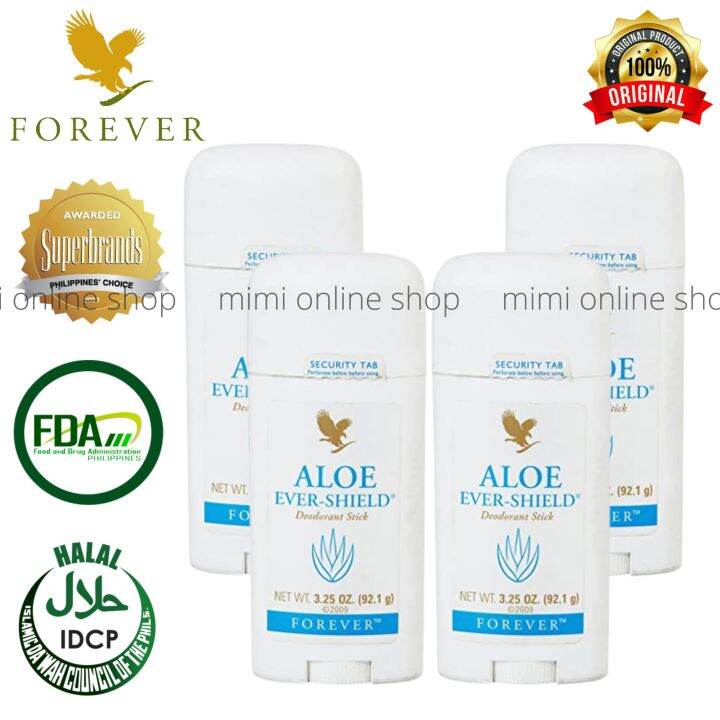 100% AUTHENTIC FOREVER ALOE-EVER SHIELD DEODORANT STICK (4 STICKS ...