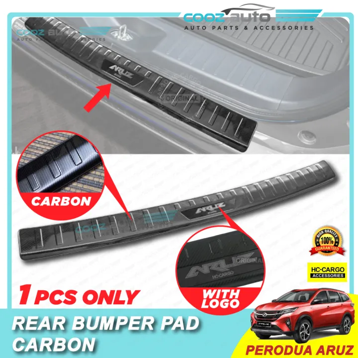 Perodua Aruz Carbon Black ABS Rear Bumper Guards Trunk Protector Bumper ...