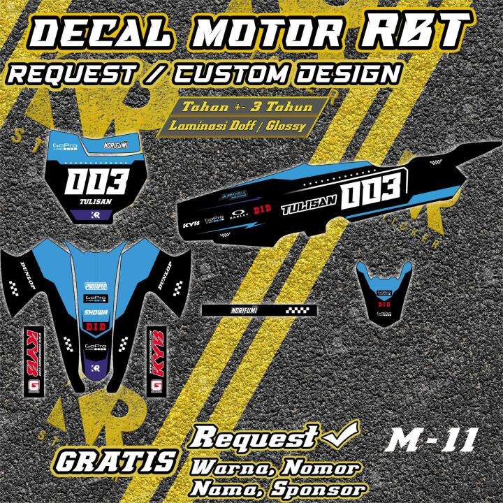 Stiker Decal Motor RBT sticker motor bebek trail Custom Desain | M11 ...