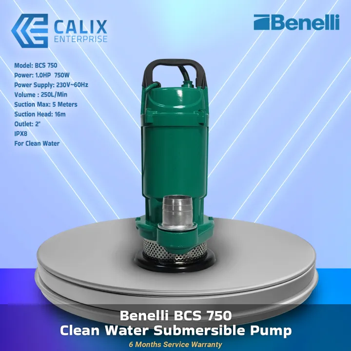 Submersible Pump for Clean Water Only 1.0HP 750W - Benelli BCS 750 ...