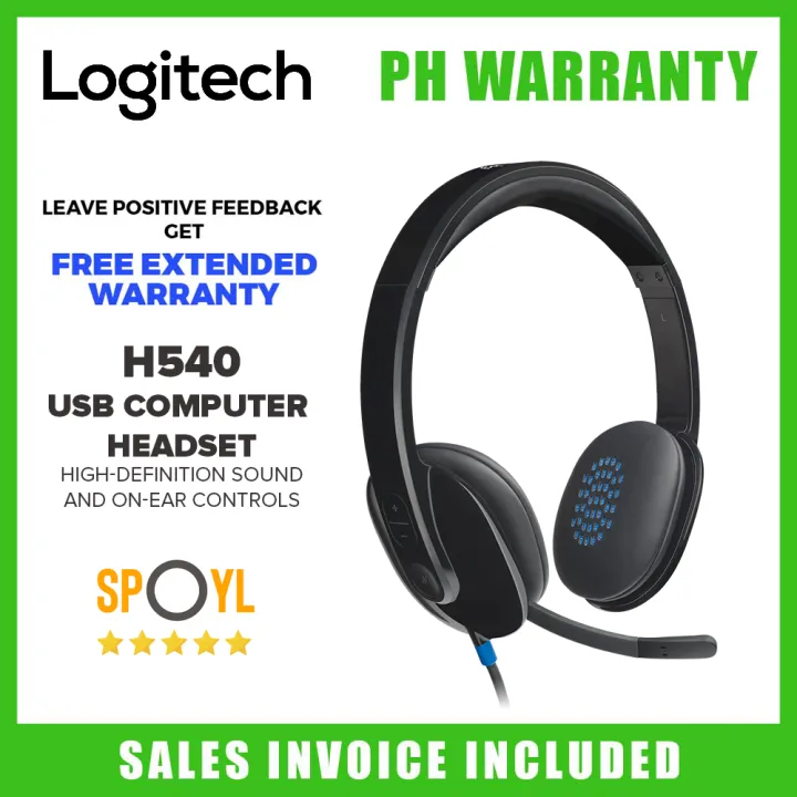Logitech H540 USB COMPUTER HEADSET / High Definition sound and on-ear controls - Spoyl Store ...