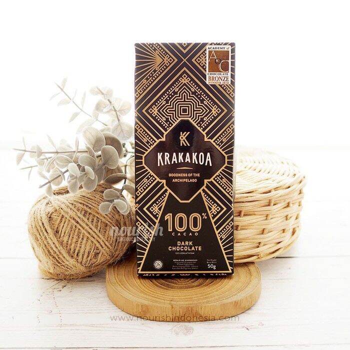 Krakakoa, Arenga 100% Dark Chocolate 50gr (No White Sugar Chocolate ...