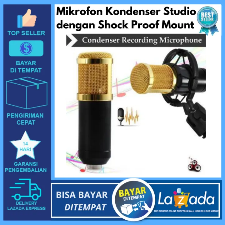 Mikrofon Condenser Mic Rekaman Studio Microphone Youtuber dengan Shock ...