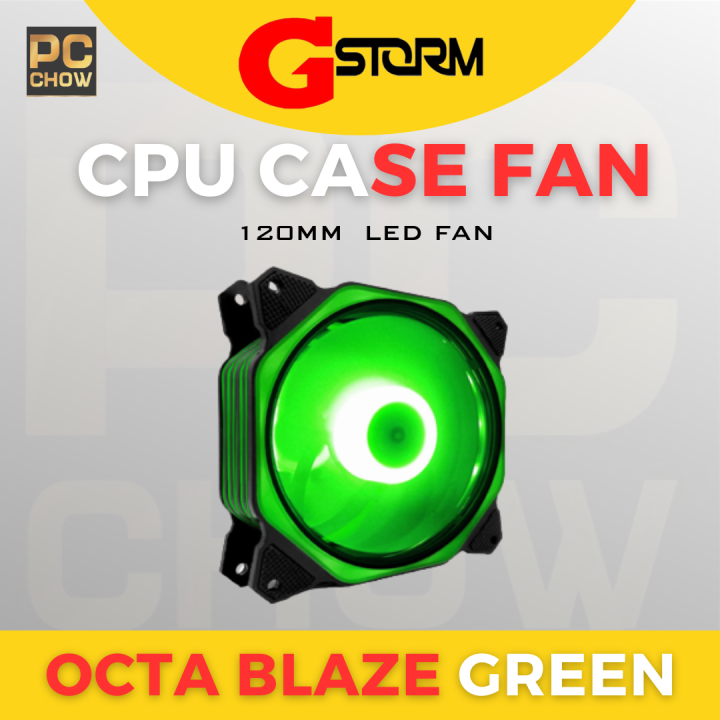 Gstorm OCTA BLAZE GREEN Led fan 120mm PC CPU Computer Case Cooling Fan ...