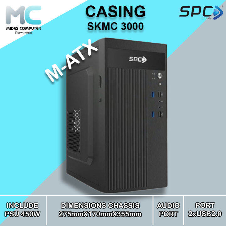Casing PC SPC SKMC 3000 m-ATX with 450 Watts PSU | Lazada Indonesia