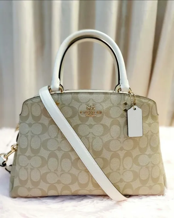 Coach 91495 Lillie Carryall in Light Khaki Signature Coated Canvas and ...