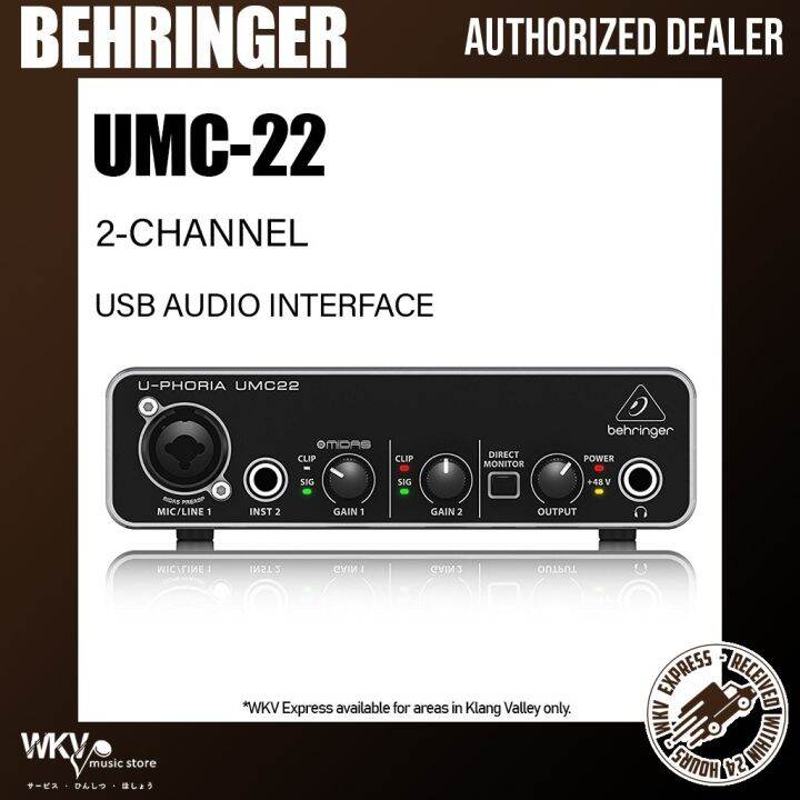 Behringer UMC-22 Audiophile 2x2 USB Audio Interface 2 channel with ...