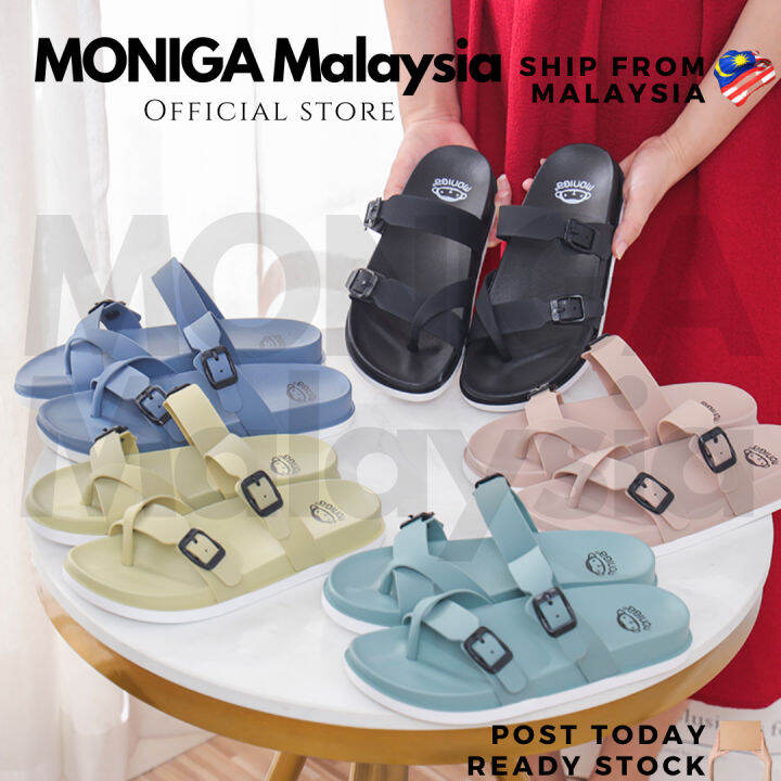 MONIGA - Koleksi Baru Sandal Perempuan | Buckles Strap Women Sandals ...