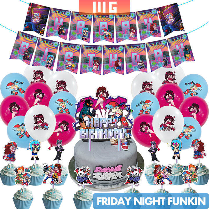 Friday night funkin theme birthday party decoration set banner printing ...