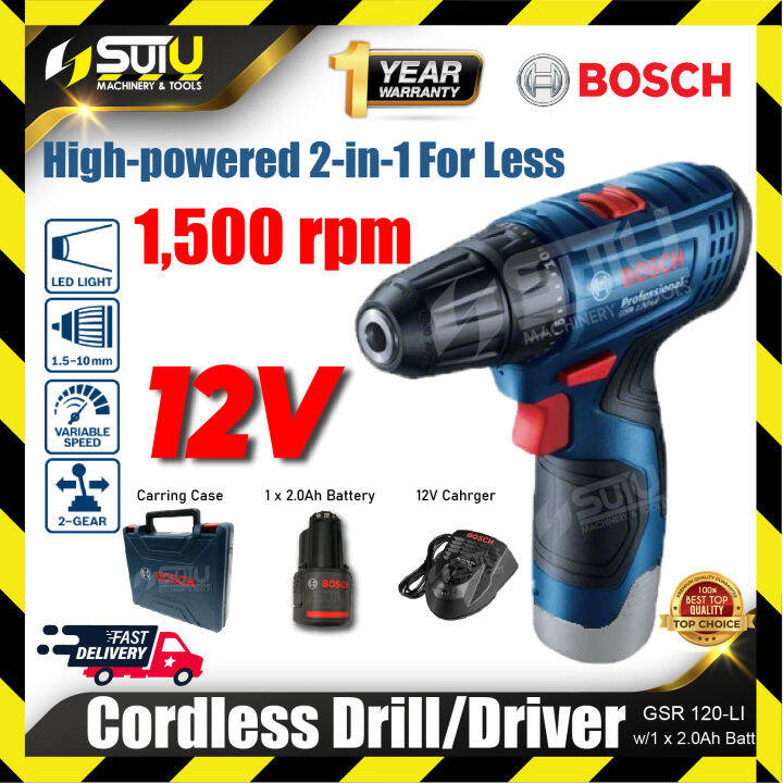 BOSCH GSR120-LI / GSR 120-LI GEN II 12V 30NM Cordless Drill 1500RPM ...