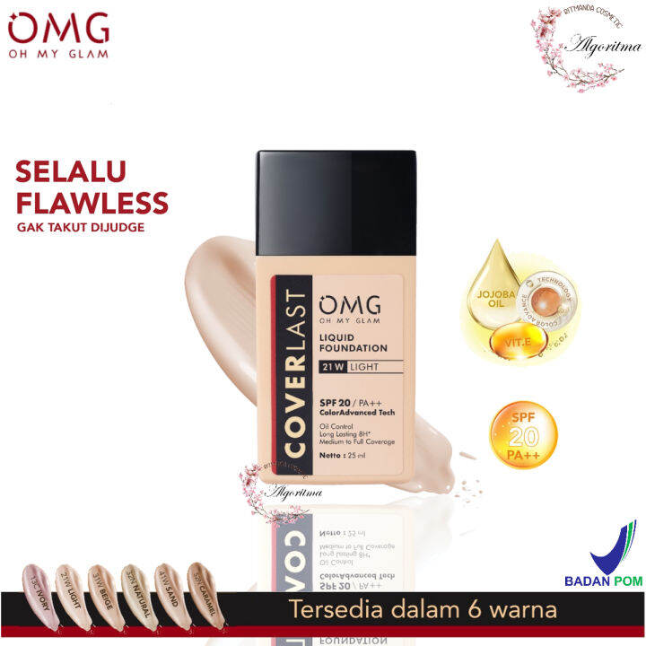 OMG Oh My Glam Coverlast Liquid Foundation SPF 20 25mL - Alas Bedak ...