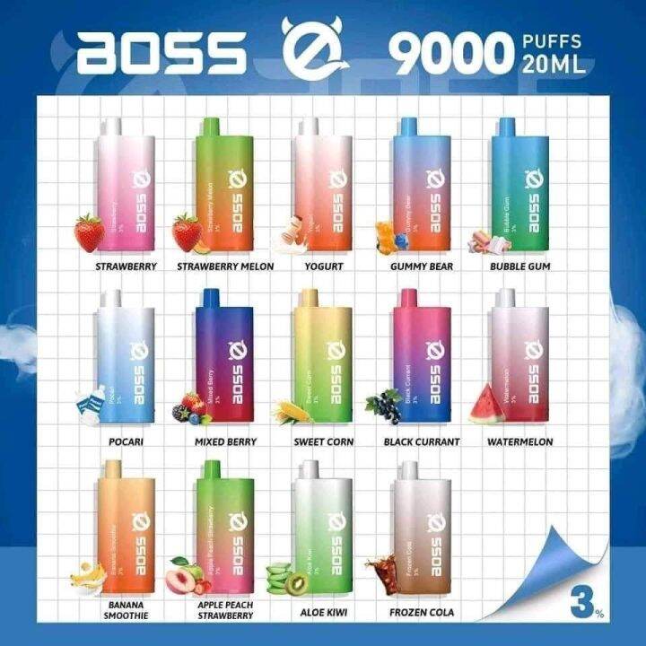 taozhi806957 BOSS 9000 Puffs Rechargeable Disposable Vape Pod 9k Puff ...