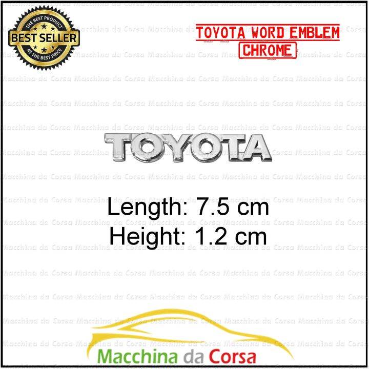 Toyota Word Logo Rear Trunk Emblem Chrome for Toyota Cars 7.5cm | Lazada PH