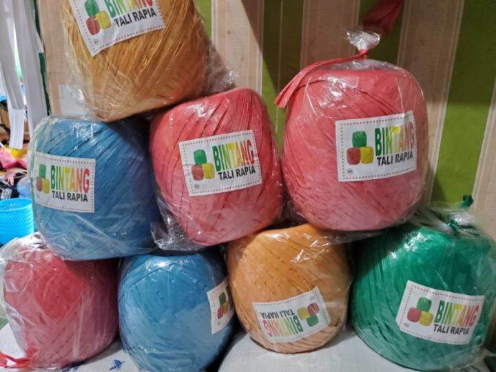 Tali Rafia Warna 1 KG Full / Tali Rafia Murah / Tali Rafia Hitam 1kG ...