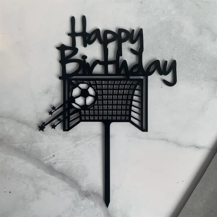 Sports Theme NBA BasketballFootball Happy Birthday Cake Topper Party ...